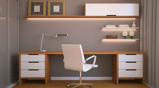 Escritório com móveis para apartamento - Comodità Modulados
